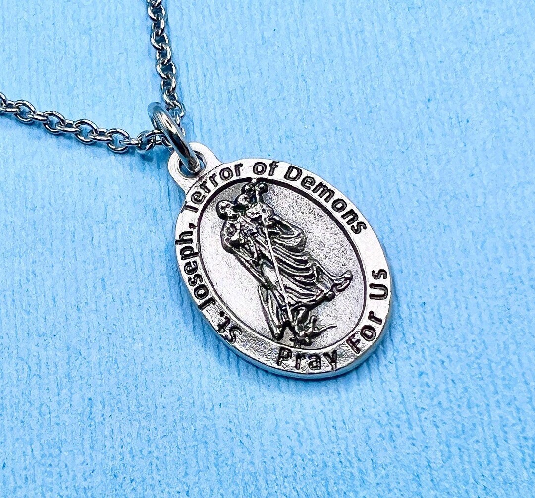 Saint Joseph Terror of Demons Necklace Saint Joseph Necklace Stainless ...