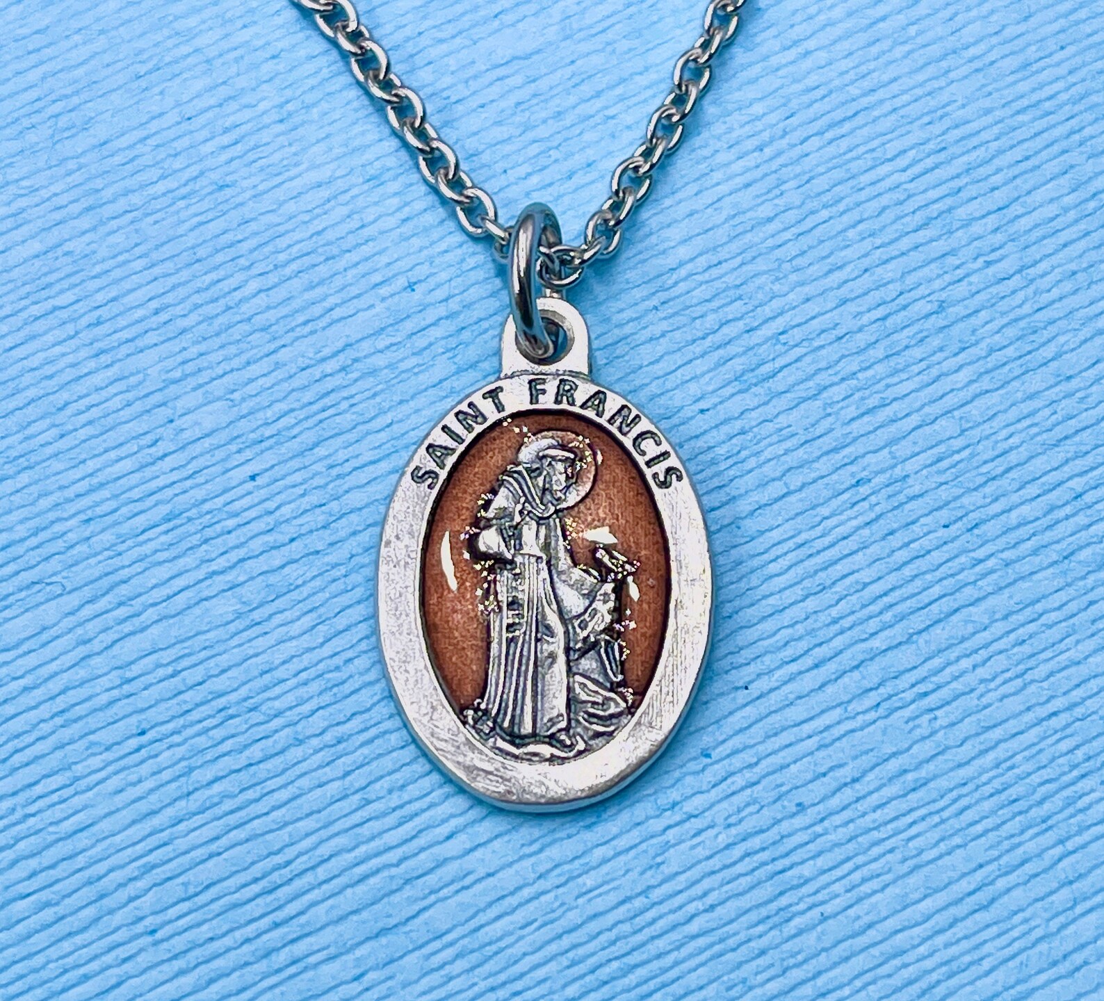 St Francis Necklace St Francis Medal St Francis Of Assisi Etsy