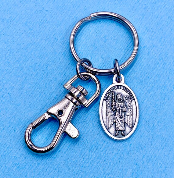Archangel Michael Key Ring Archangel Michael Clip On Key Ring | Etsy