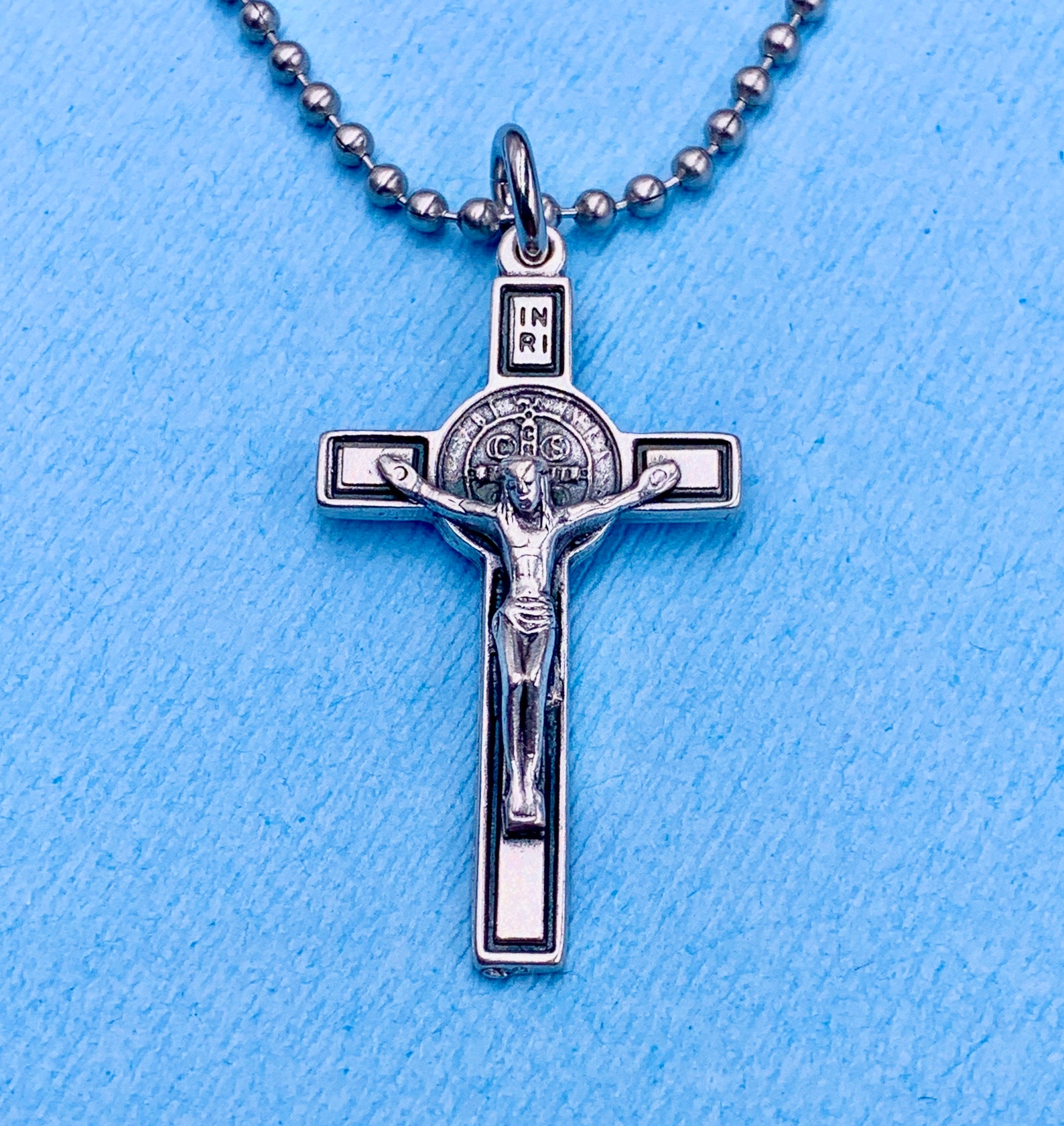 St Benedict Necklace St Benedict Crucifix Necklace St Benedict - Etsy