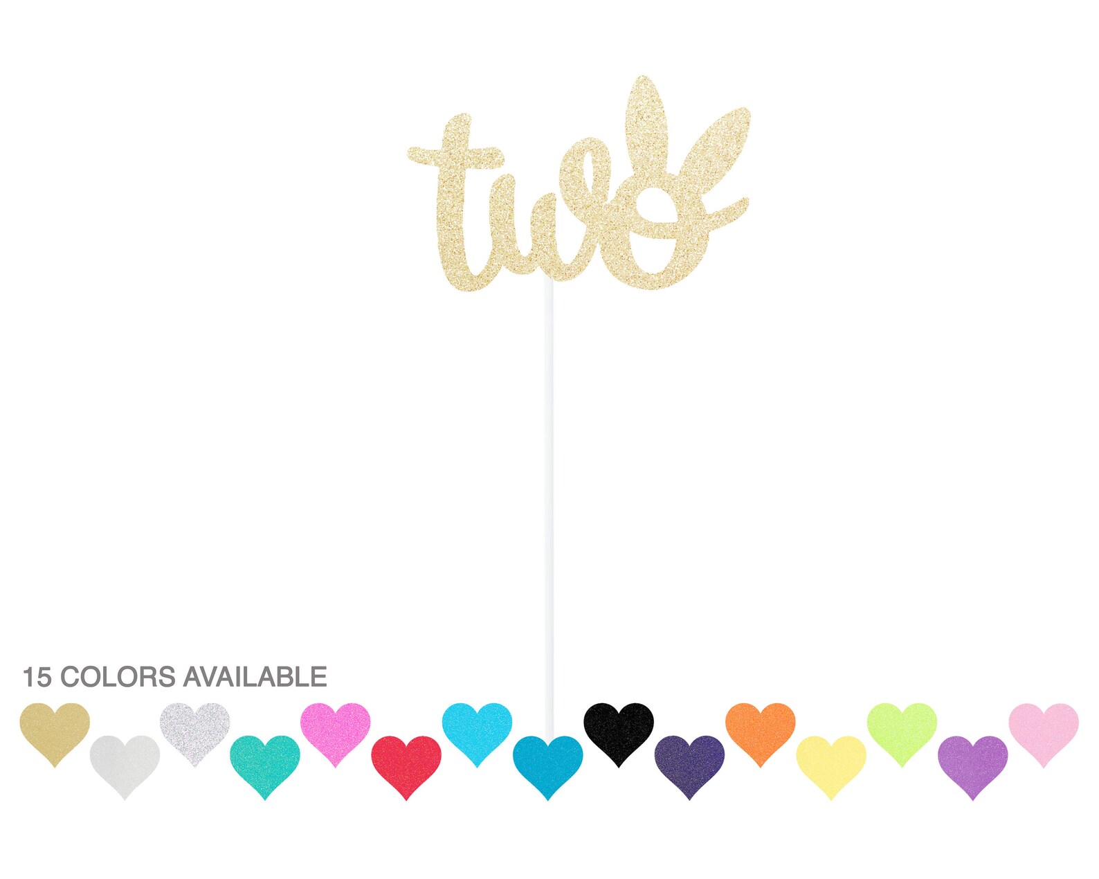 Two Bunny Ears Cake Topper 2nd Birthday Easter Rabbit | Etsy