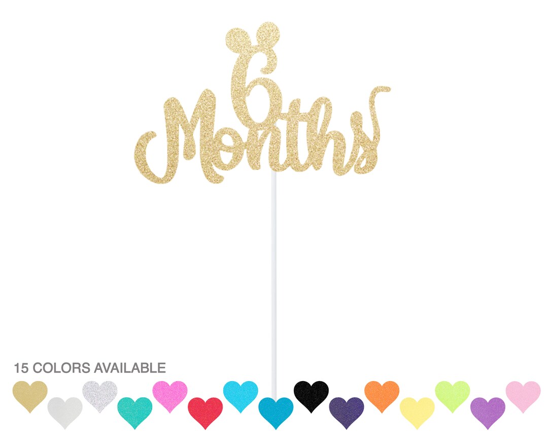 6 Months Mouse Cake Topper 6 Months Mouse Topper Mouse 1/2 Half ...