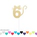 Glitter Cat Number Cake Topper | Birthday Party Decoration - Etsy