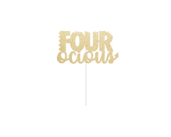 four ocious Dinosaur Cake Topper dino 4 birthday party decoration sign ...