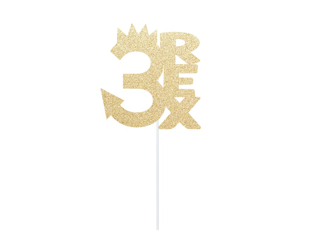 3rex Dino Birthday Cake Topper - 3 Rex - Third Birthday - Dinosaur Sign ...