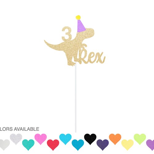 3 Rex Dinosaur Birthday Cake Topper 3rex Third Birthday | Etsy