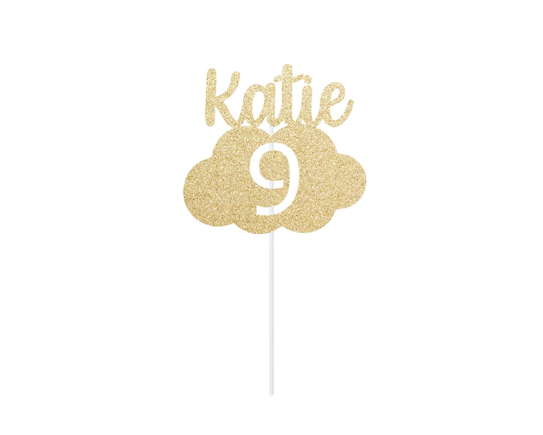 Custom Cloud 9 Cake Topper Cloud 9 Cake Topper Nine 9th Party Decor ...