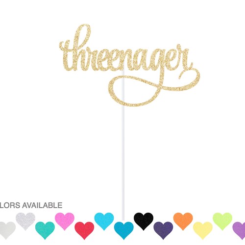 Threenager Cake Topper Third Birthday Cake Topper 3 Cake | Etsy