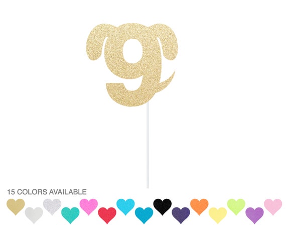 9 Dog Cake Topper - 9th Birthday Dog 9 Cake Topper - Ninth Birthday ...