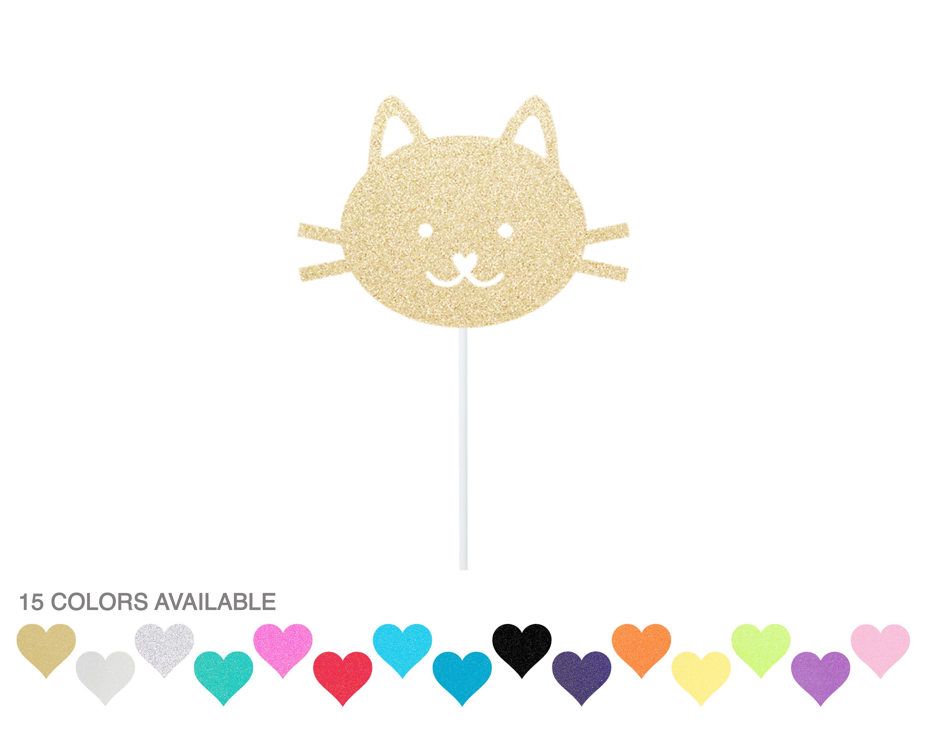 Cat Cake Topper Any Color Glitter | Etsy