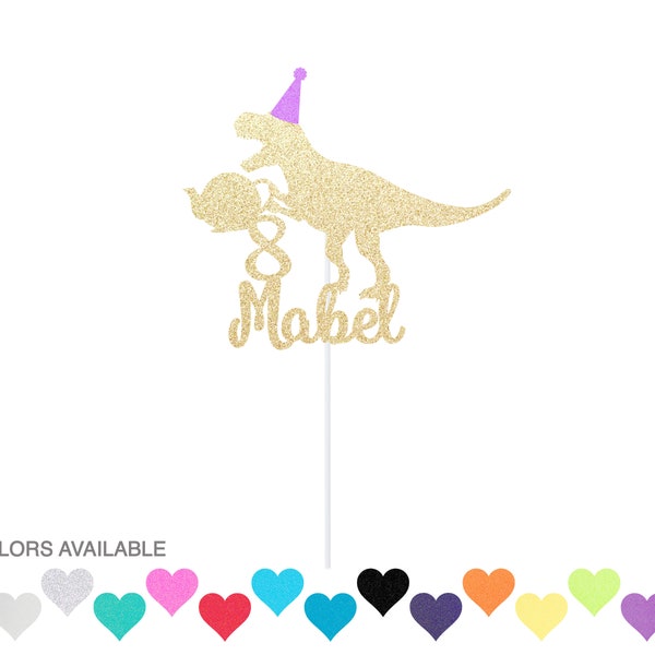 Tea Rex Party Cake Topper - Etsy