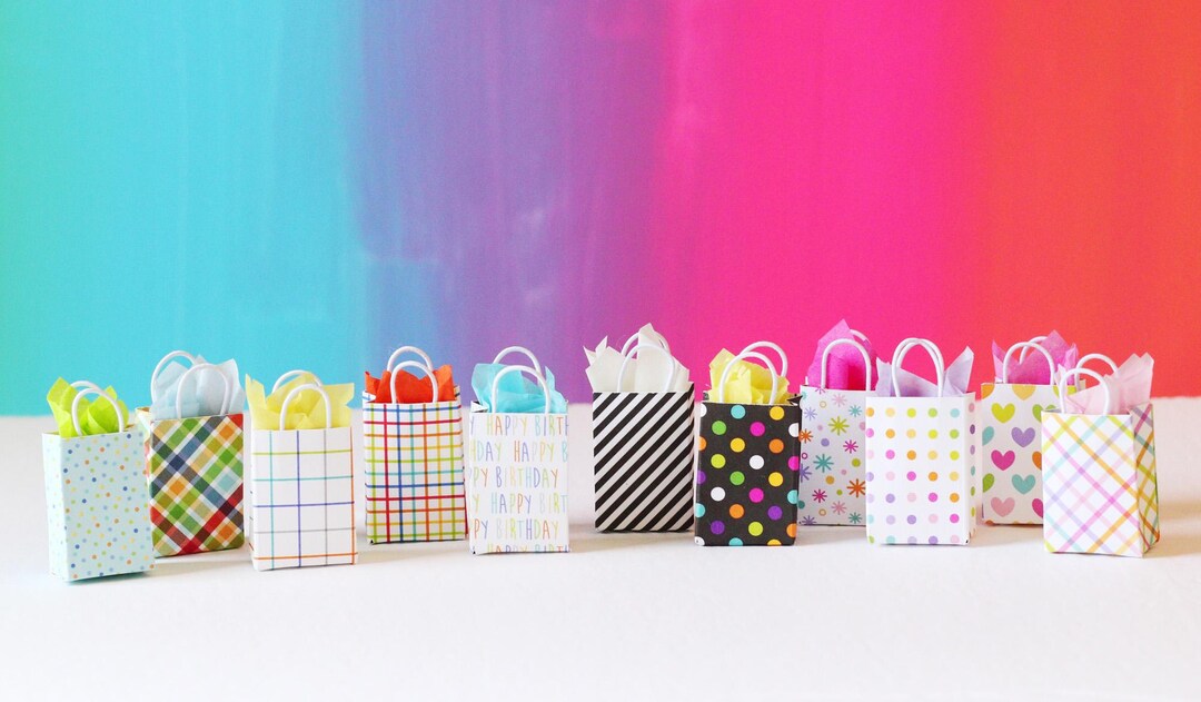 Mini Gift Bags | Miniature Gift Bags | Dinosaur Gift Bags | Tiny Gift ...