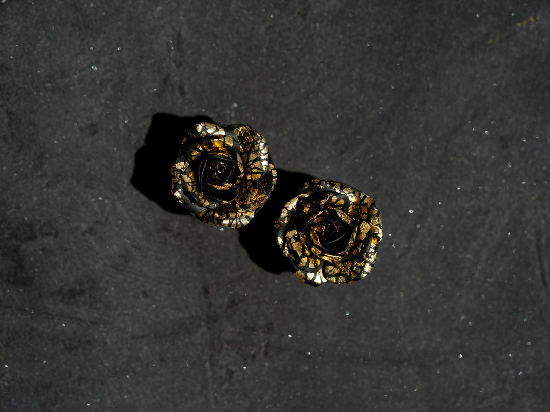 Gold Potal Rosebud Flowers Wedding Plugs,ear Gauges 8,10,12,14,16,18,20 ...