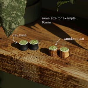 Yellow Dragon Eye Image Ear Plugs Wooden or Clay 4,5,6,8,10,12,14,16,18 ...