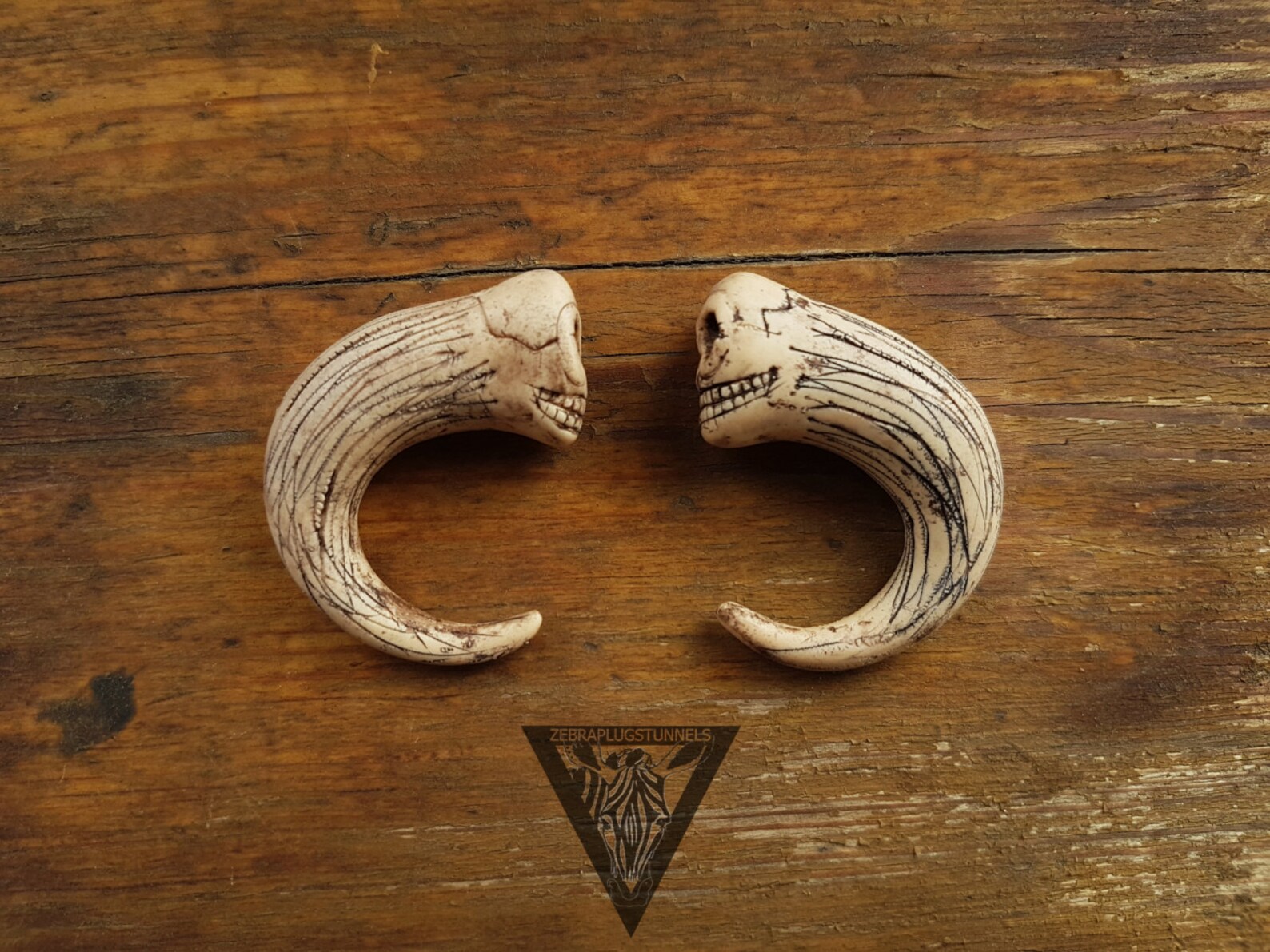 Bone Imitation Skull Gauges Ear Hanging Plugs,polymer Clay Gauges ...