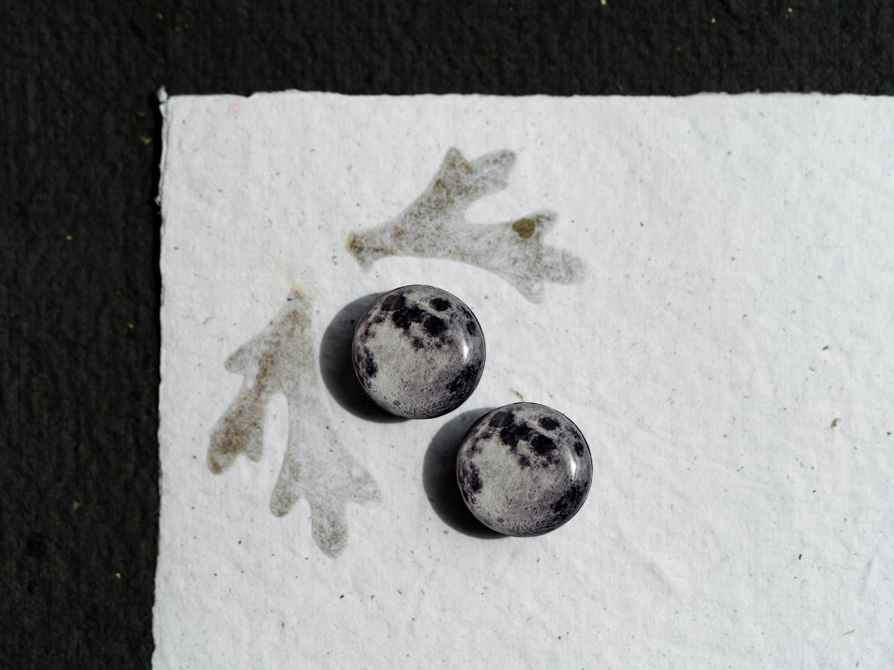 Pair Plugs Full Moon Image Ear Wooden or Clay Tunnels - Etsy