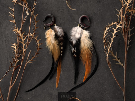 Boho Feathers Hangers Plugs dangling tribal Gauges Long Ear Piercing 6 8 10 12 14 16 18 20 Mm 6g 4g 2g 0g 00g 1 4 1 2 5 16 9 16 5 8 3 4 Etsy