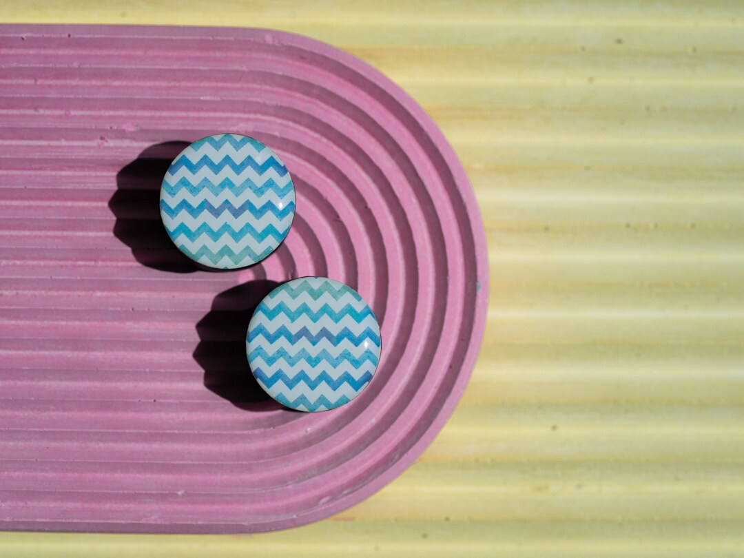 Pair Wave Pattern Plugs Image Ear Wooden or Clay Tunnels 4,5,6,8,10,11 ...