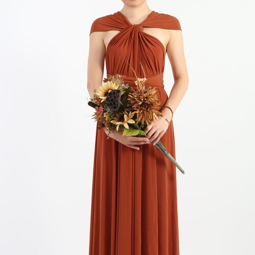 Rust Burnt Orange Floor Length LONG Ball Gown Maxi Infinity - Etsy