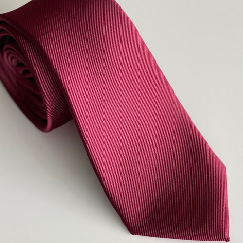 Burgundy Ruby Men's Necktie Matching for Atom Attire - Etsy