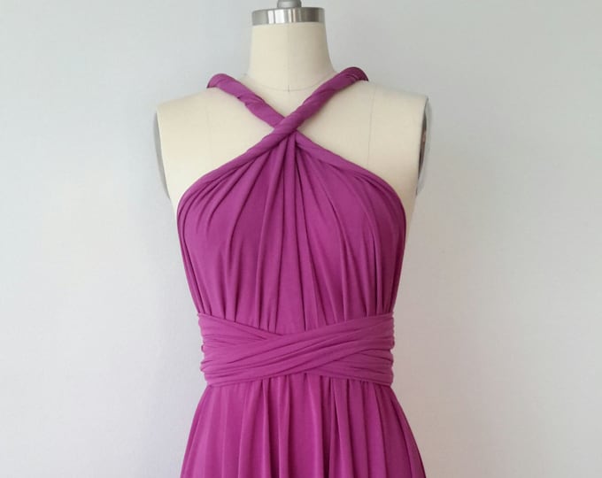 Fuchsia SHORT Infinity Dress Convertible Formal Multiway Wrap Dress ...