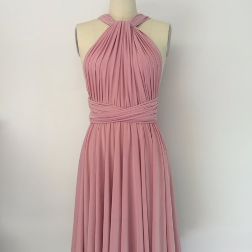 Peach SHORT Infinity Dress Convertible Formal Multiway Wrap | Etsy