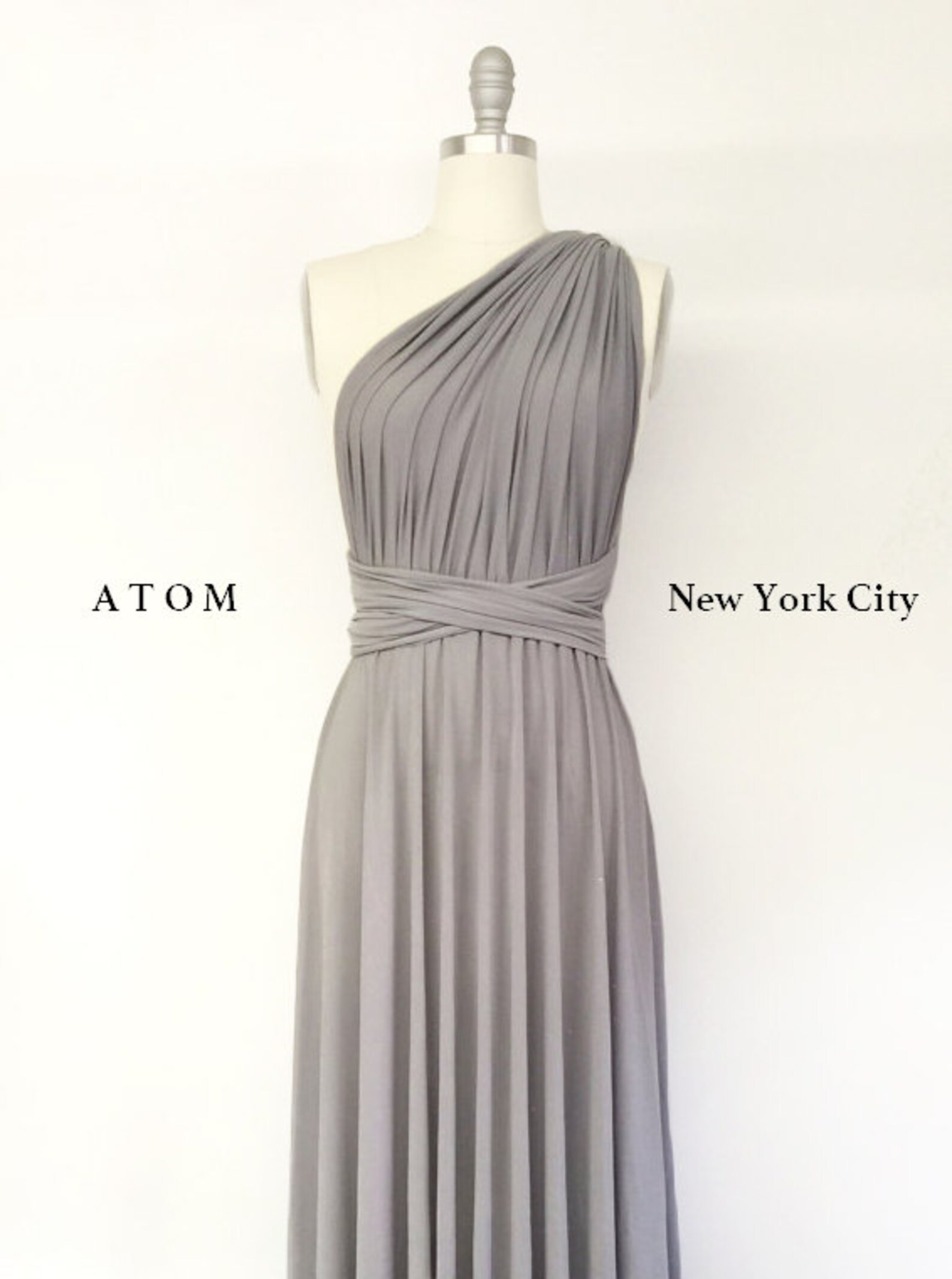 Silver Light Grey SHORT Infinity Dress Convertible Formal | Etsy