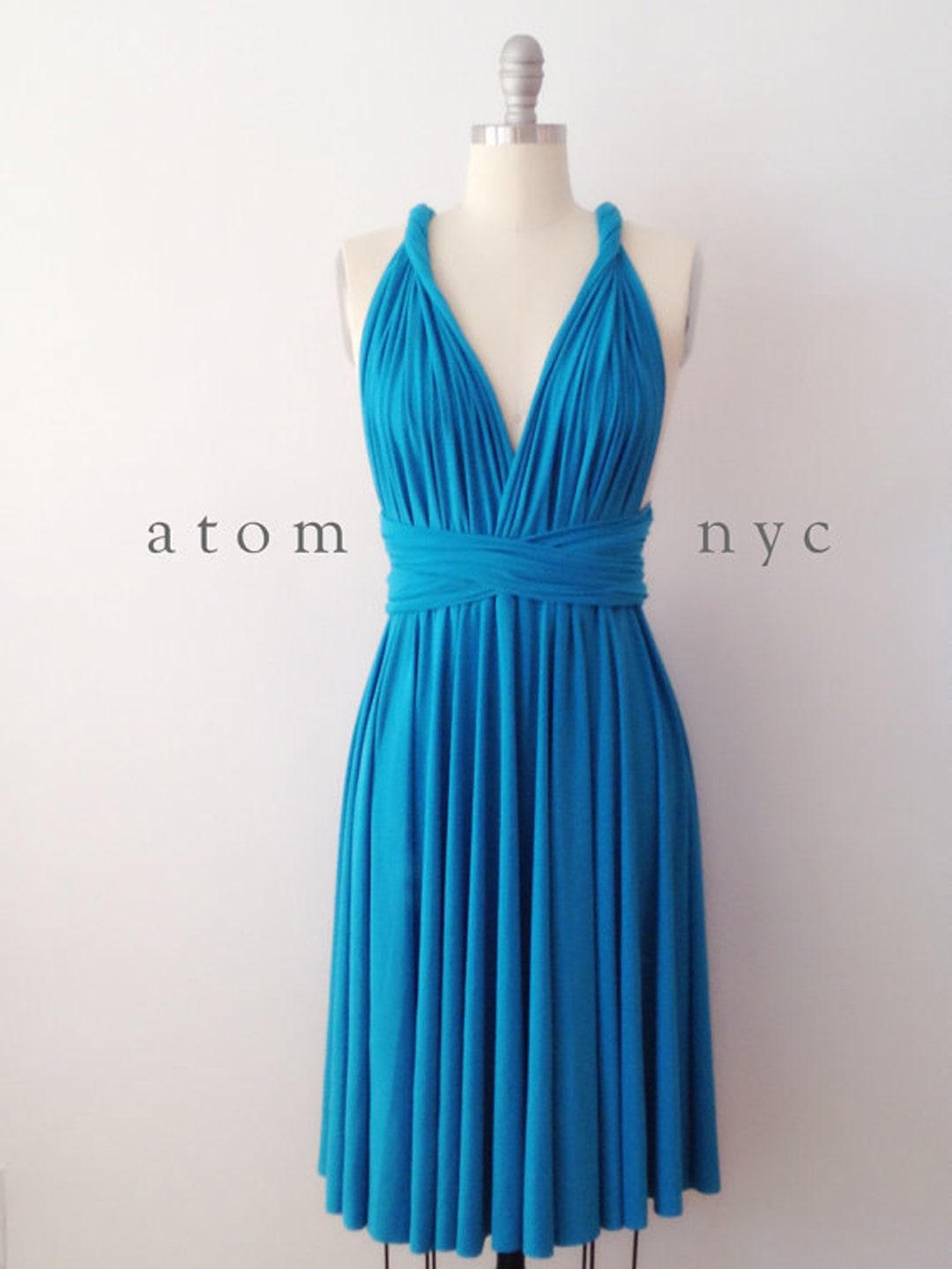 Turquoise SHORT Infinity Dress Convertible Formal Multiway Wrap ...