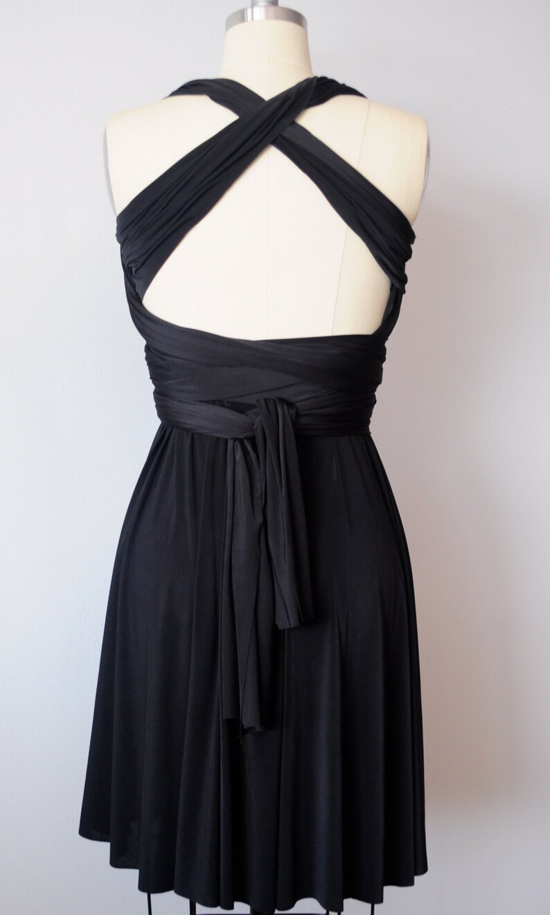 Black SHORT Infinity Dress Convertible Formal Multiway Wrap - Etsy