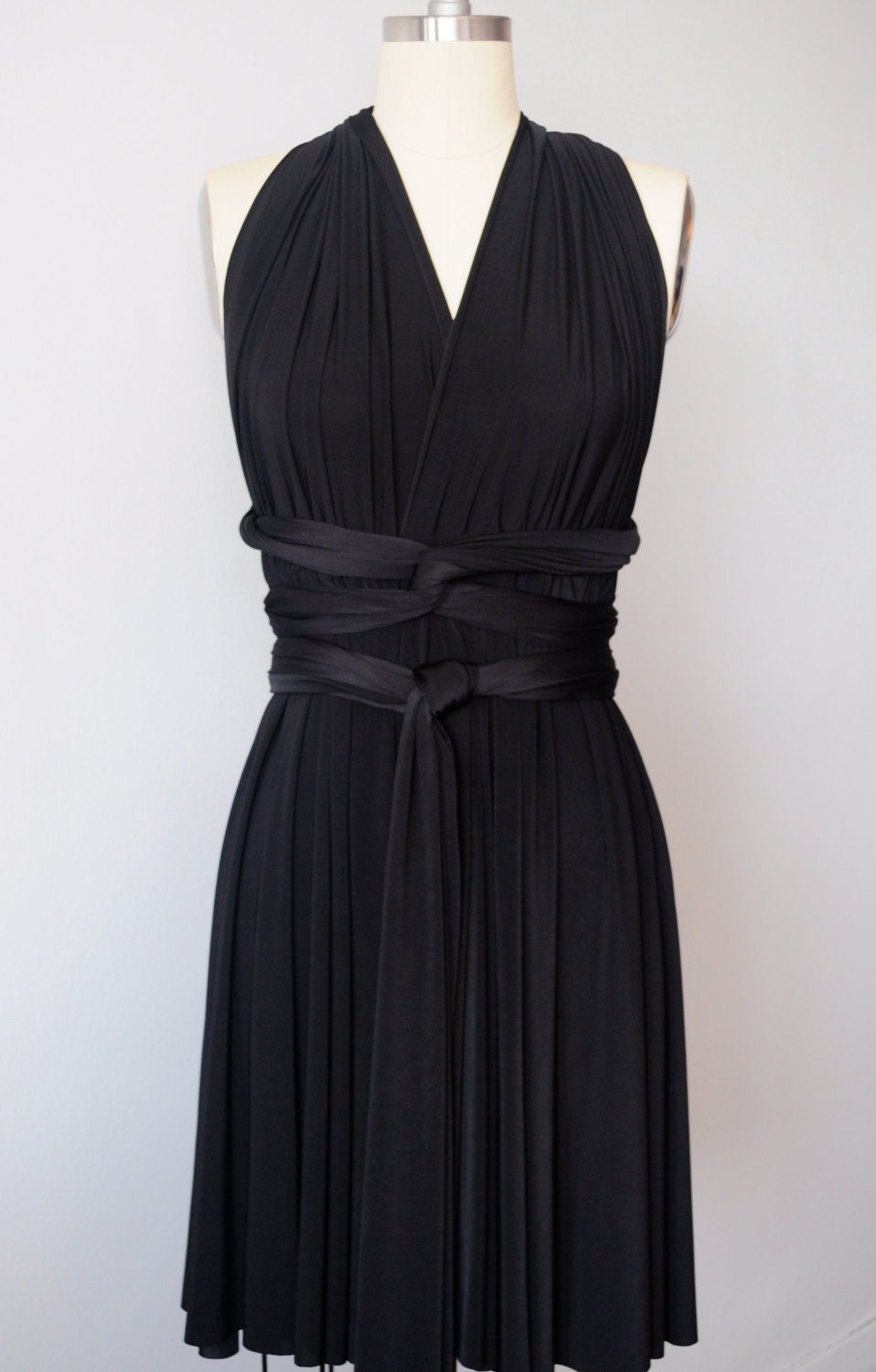 Black SHORT Infinity Dress Convertible Formal Multiway Wrap - Etsy