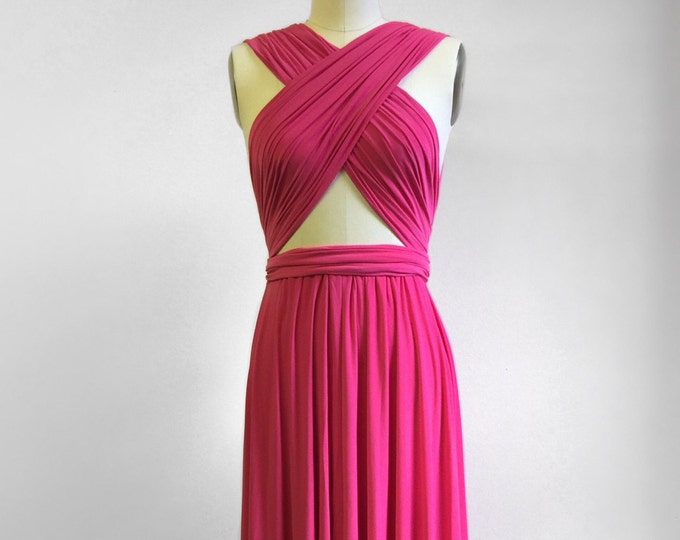Hot Pink SHORT Infinity Dress Convertible Formal Multiway Wrap Dress ...