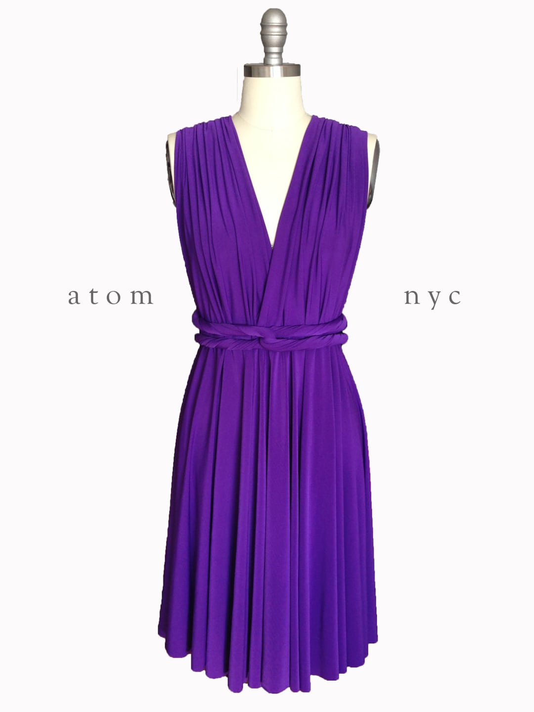 Royal Purple SHORT Infinity Dress Convertible Formal Multiway Wrap ...