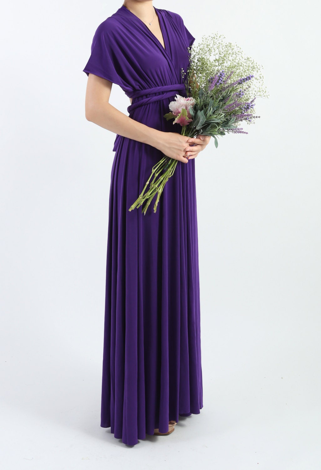 Royal Purple Long Floor Length Ball Gown Maxi Infinity Dress Etsy