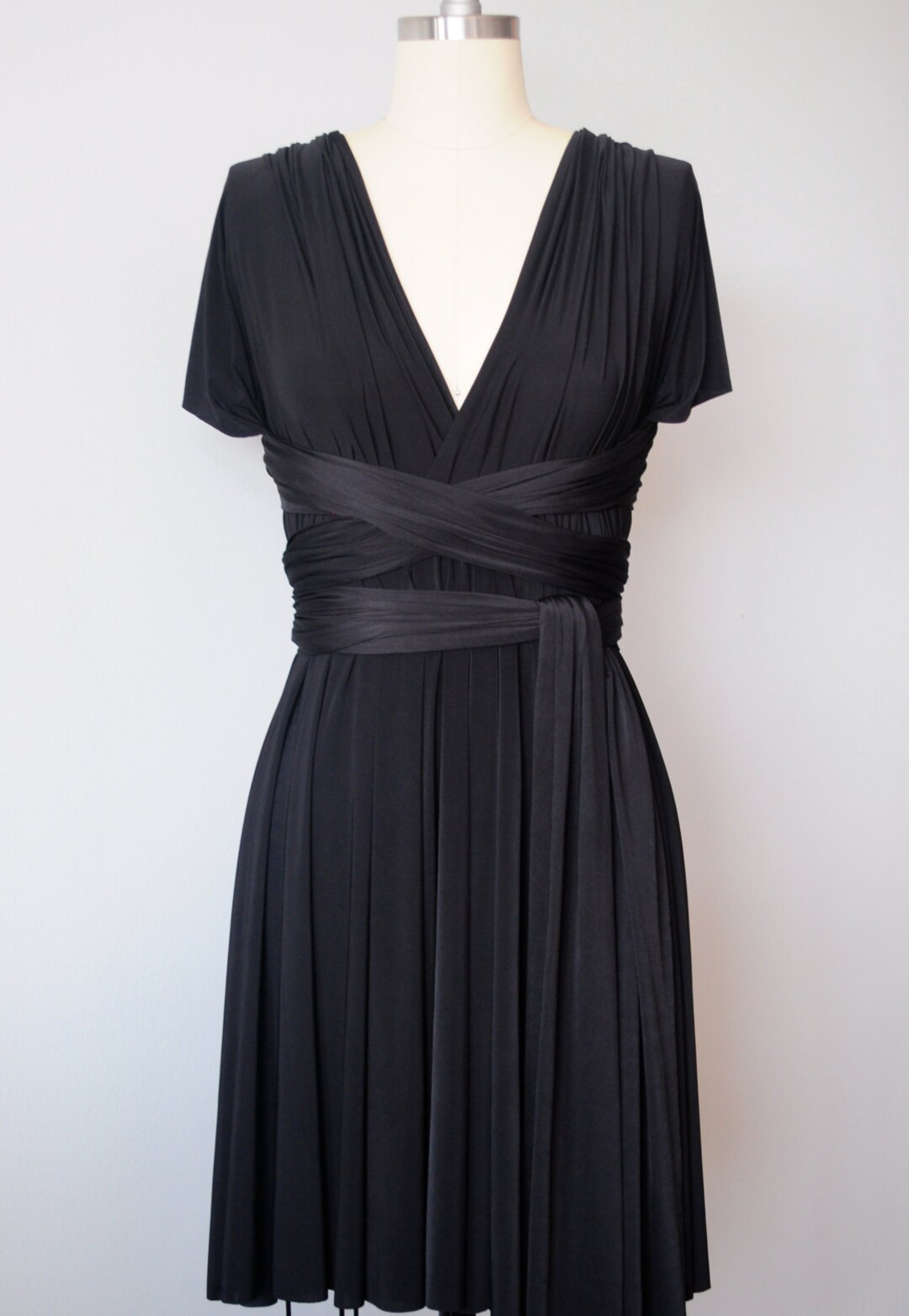 Black SHORT Infinity Dress Convertible Formal Multiway Wrap Dress ...