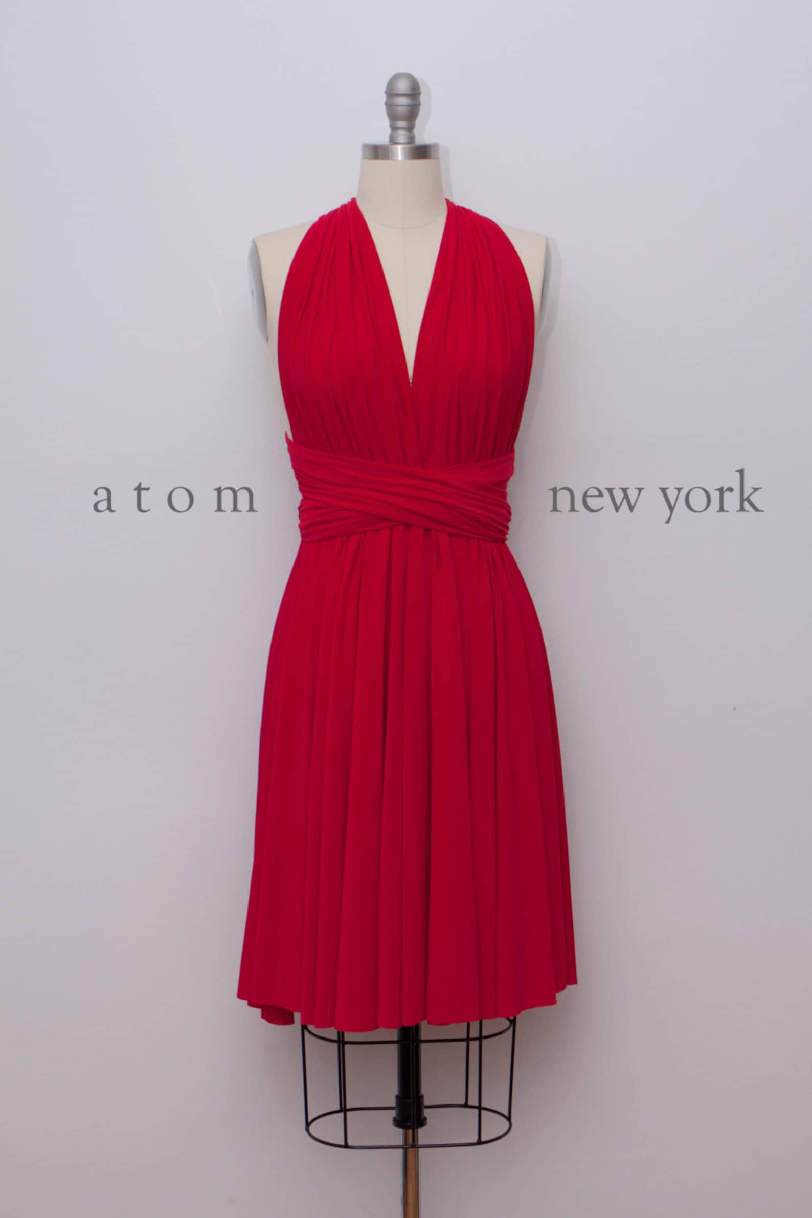 Lipstick Red SHORT Infinity Dress Convertible Formal Multiway - Etsy
