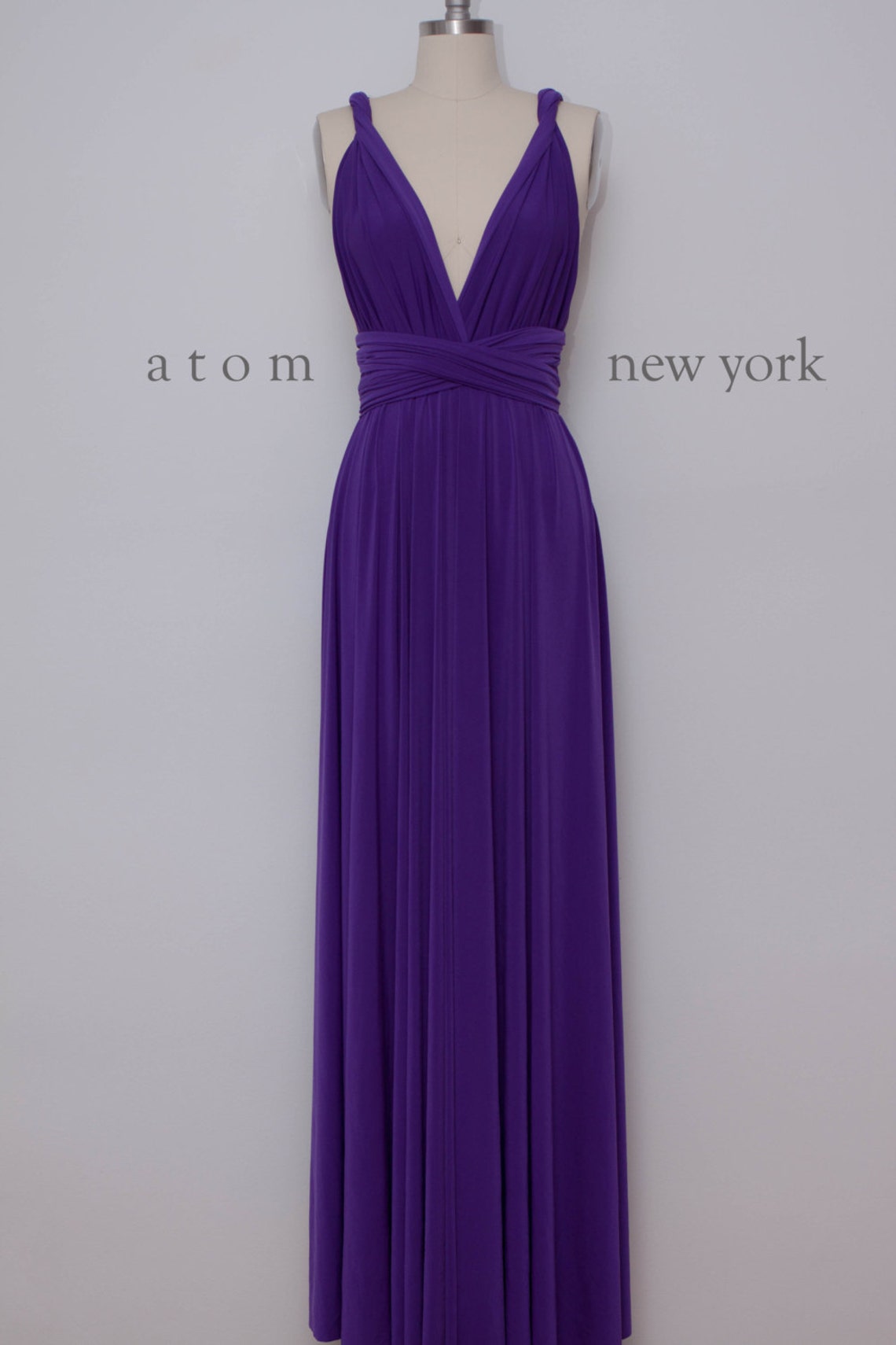 Royal Purple Long Floor Length Ball Gown Maxi Infinity Dress Etsy Uk