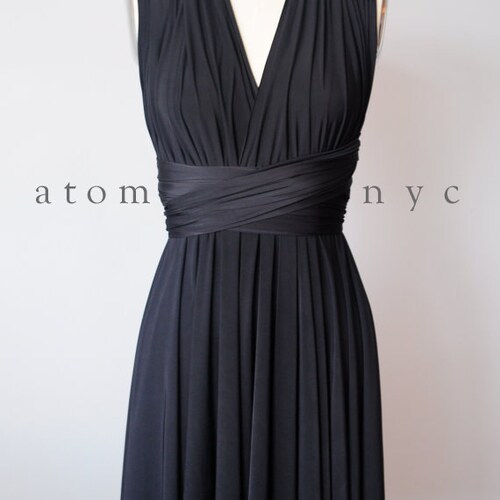 Black SHORT Infinity Dress Convertible Formal Multiway Wrap - Etsy