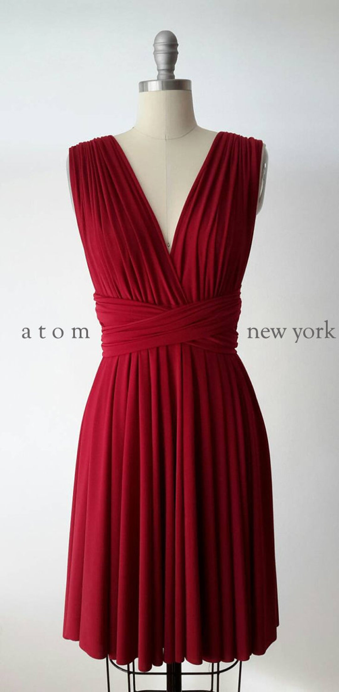 Ruby Red SHORT Infinity Dress Convertible Formal Multiway Wrap ...