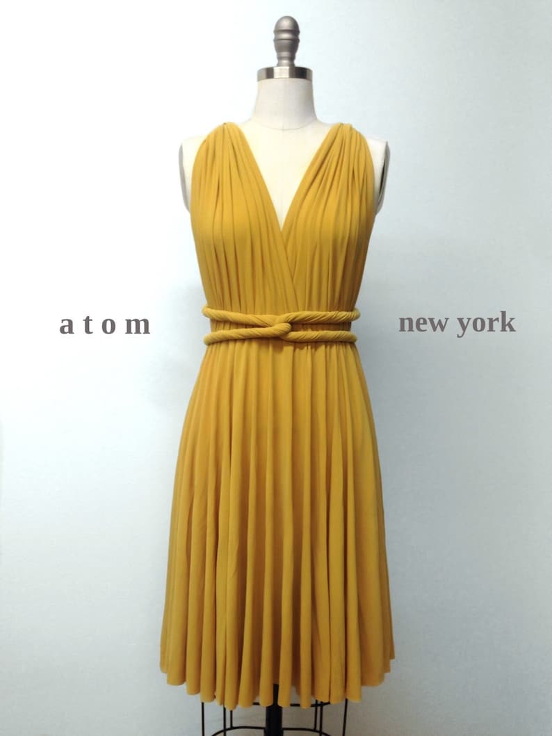 Mustard Yellow SHORT Infinity Dress Convertible Formal Multiway Wrap ...
