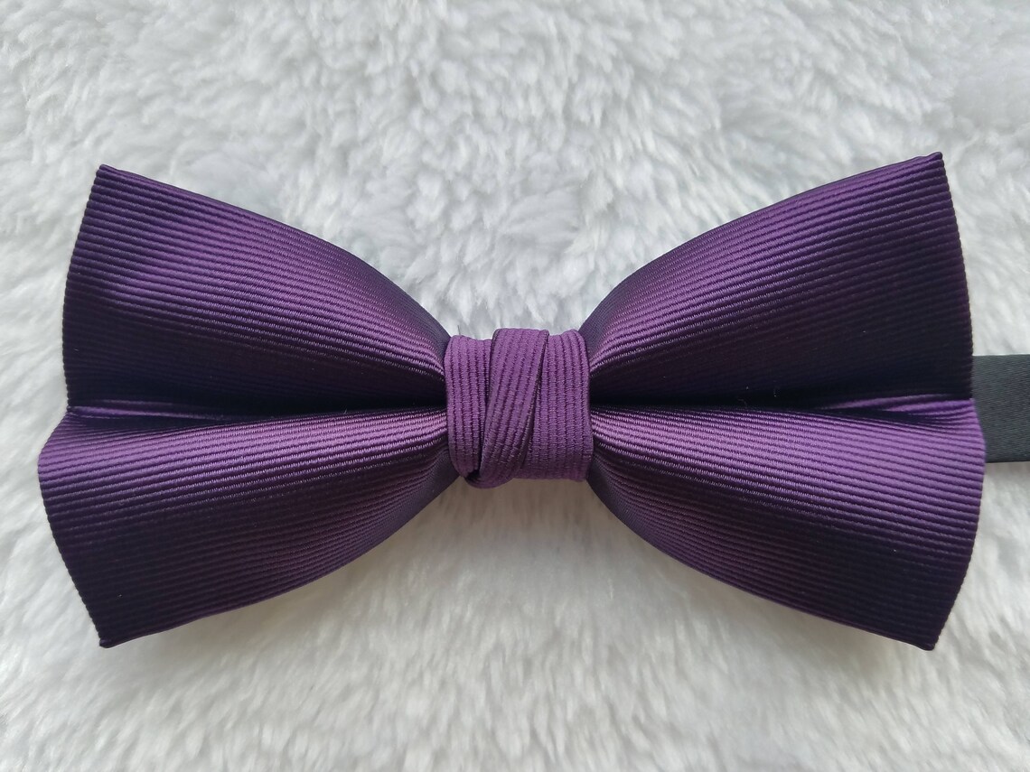 Dark Purple Men's Bow Tie Matching for Atom Attire | Etsy