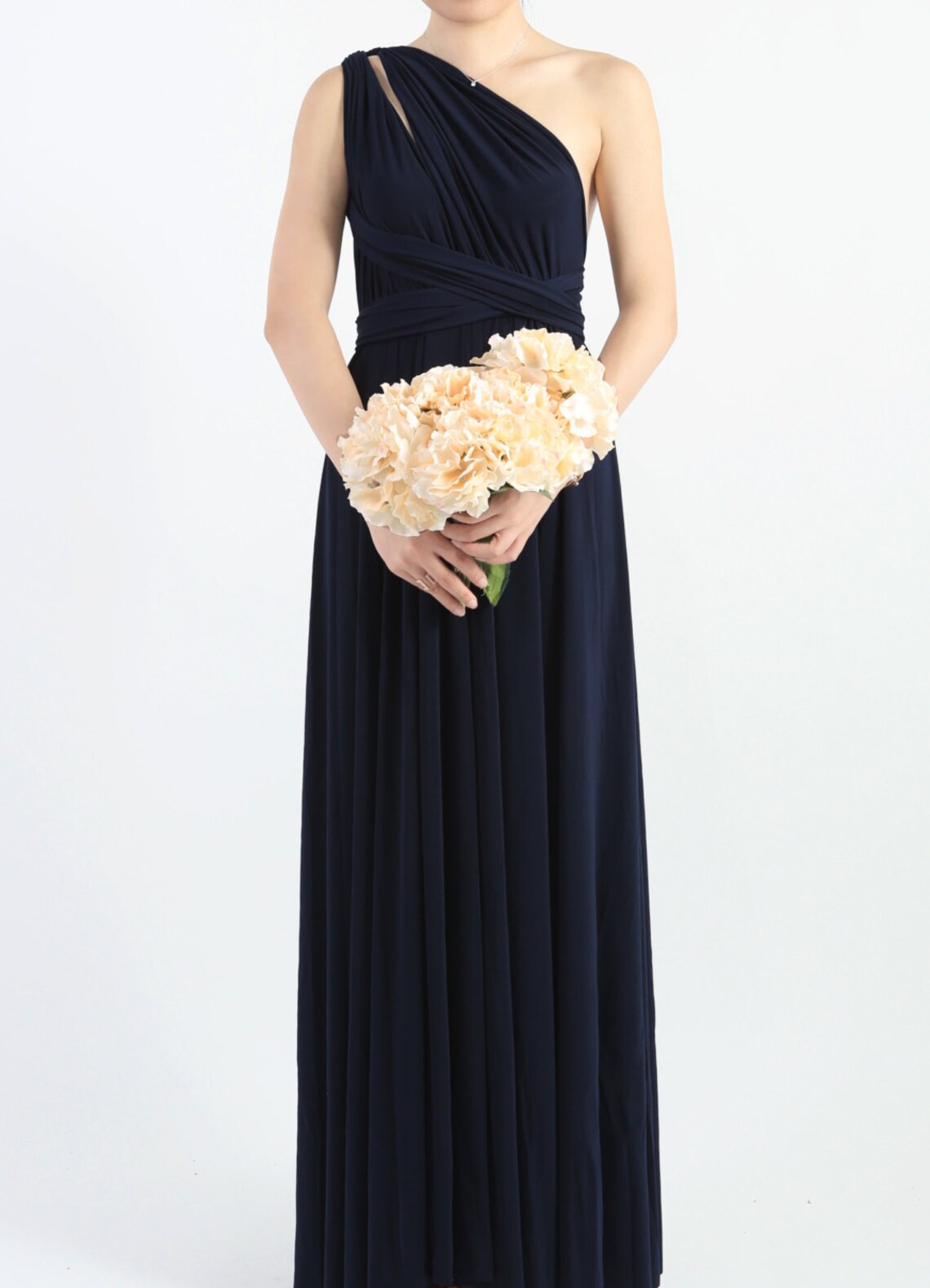Navy Blue Long Floor Length Ball Gown Maxi Infinity Dress Etsy Uk