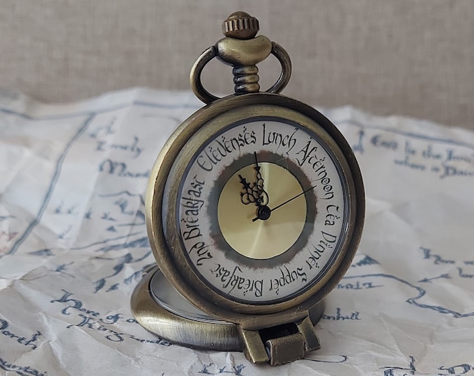 Hobbit Lotr Mealtimes Vintage Look Desk Clock Pocket Watch - Etsy