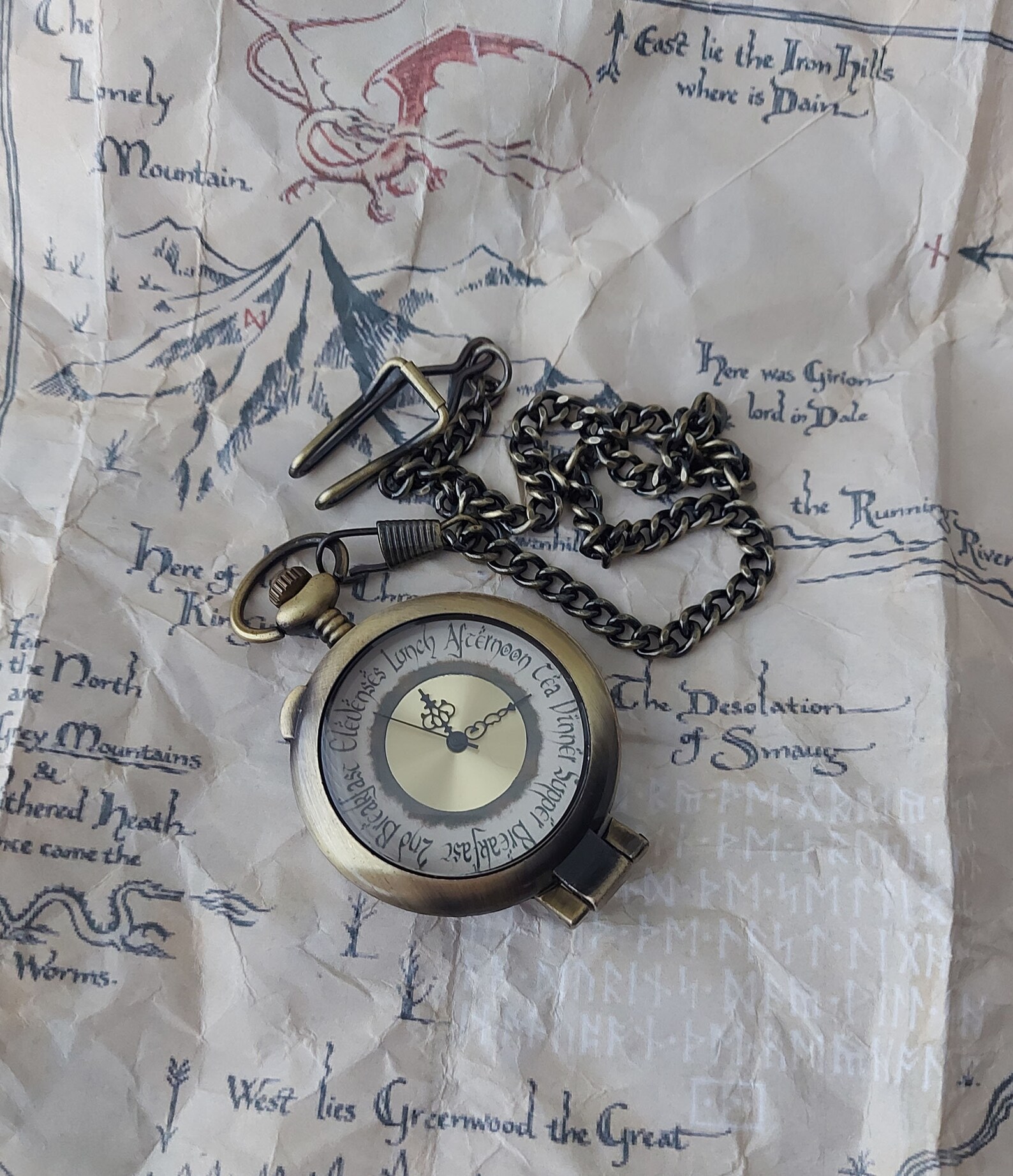 Hobbit Lotr Mealtimes Vintage Look Desk Clock Pocket Watch - Etsy