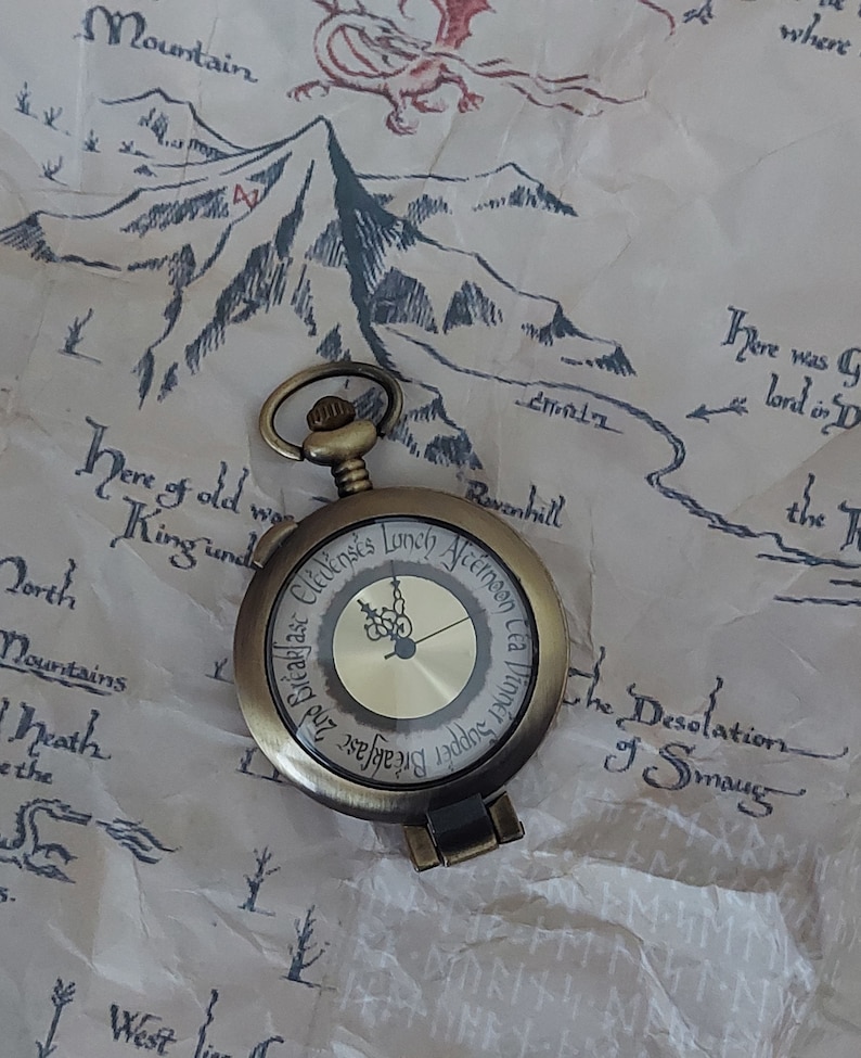 Hobbit Lotr Mealtimes Vintage Look Desk Clock Pocket Watch - Etsy