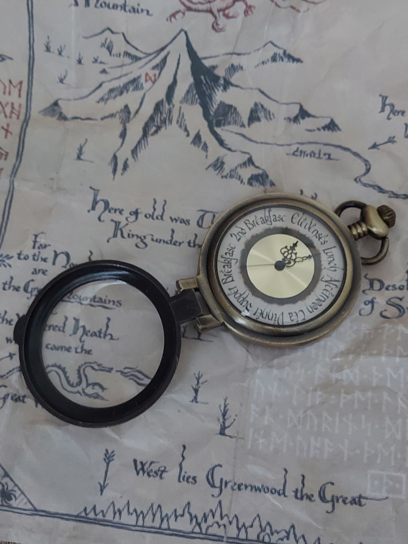 Hobbit Lotr Mealtimes Vintage Look Desk Clock Pocket Watch - Etsy