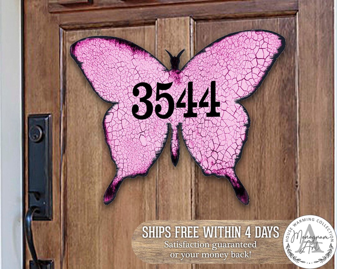 House Number Address Number Butterfly House Number Plaque - Etsy