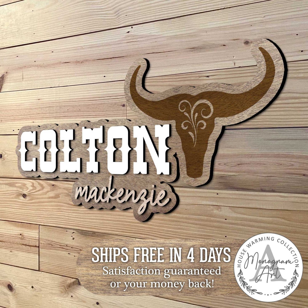 Western Name Sign for Nursery – Personalized Name Sign for Boy or Girl ...