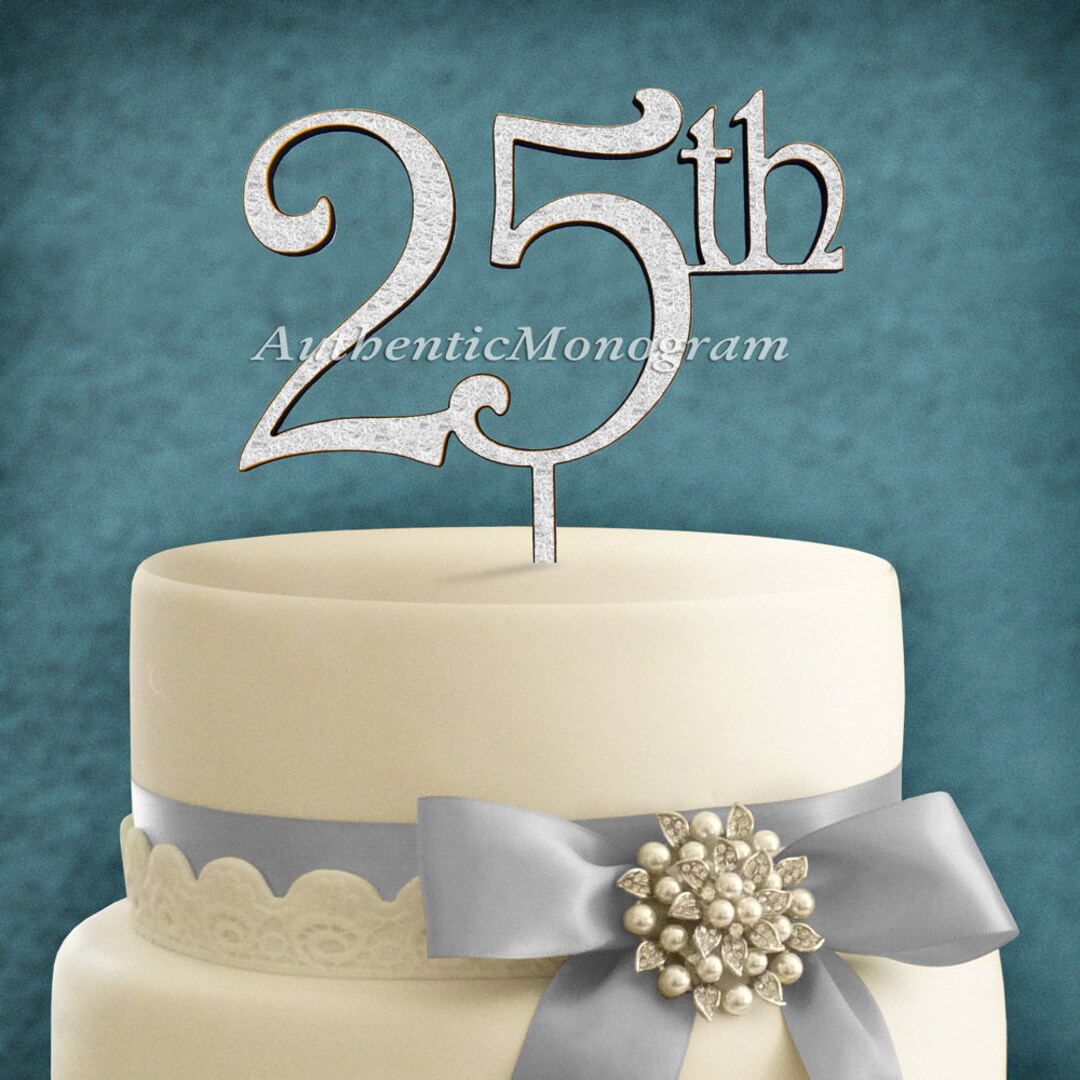 25th Birthday Wooden Cake Topper - 25th Anniversary Cake Topper 94211 ...