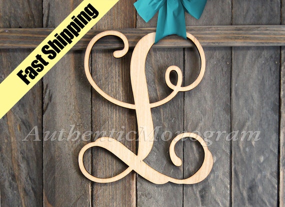 Wooden SINGLE VINE LETTER Monogram Home Decor Anniversary | Etsy