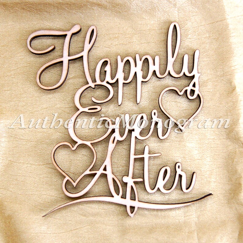 Happily Ever After Wedding Sign Unpainted Wooden Monogram | Etsy